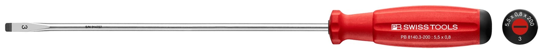PB Swiss Tools Schlitz-Schraubenzieher PB 8140 SwissGrip Gr. 3 200 mm - MR SWISS AG
